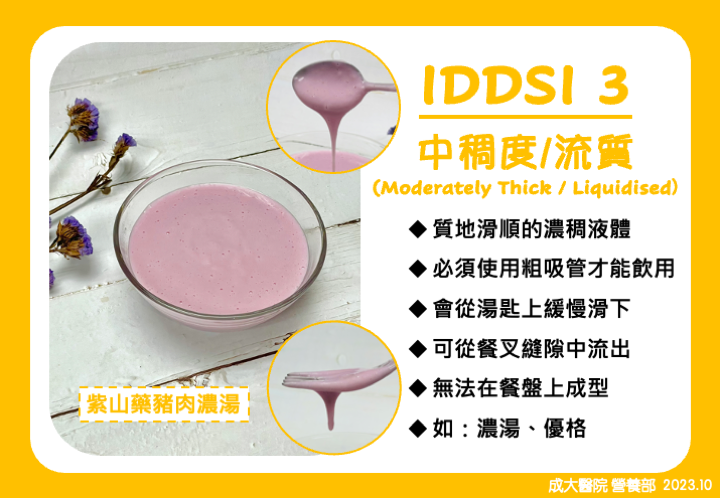 IDDSI Level 3 - 中稠度/流質 - 成功大學醫學院附設醫院營養部